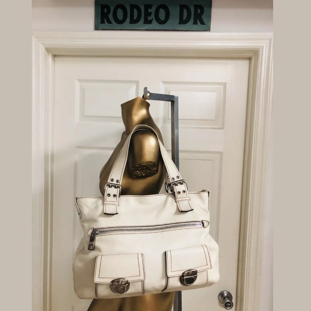 Marc Jacobs Large Ivory Leather Sophia Handbag - Gem